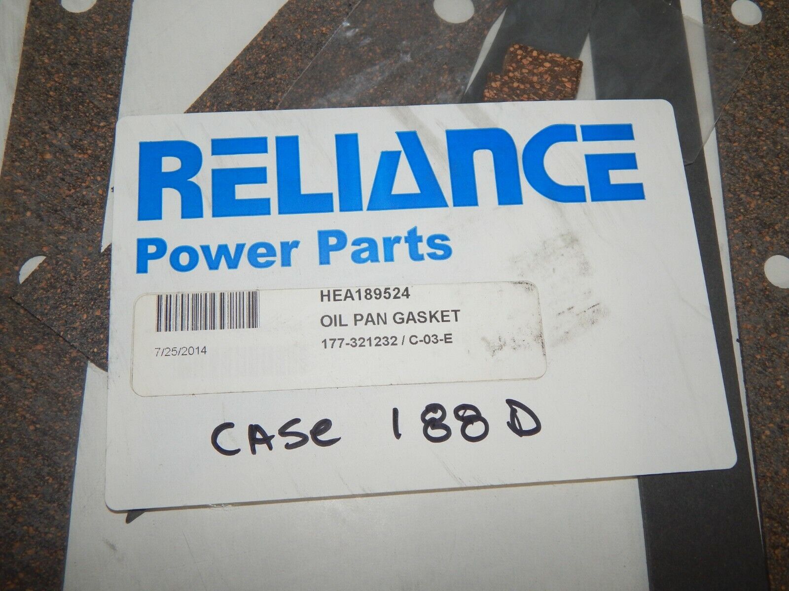 Reliance Oil Pan Gasket Set HEA189524 (Fits Case 1880) – Adams Small ...