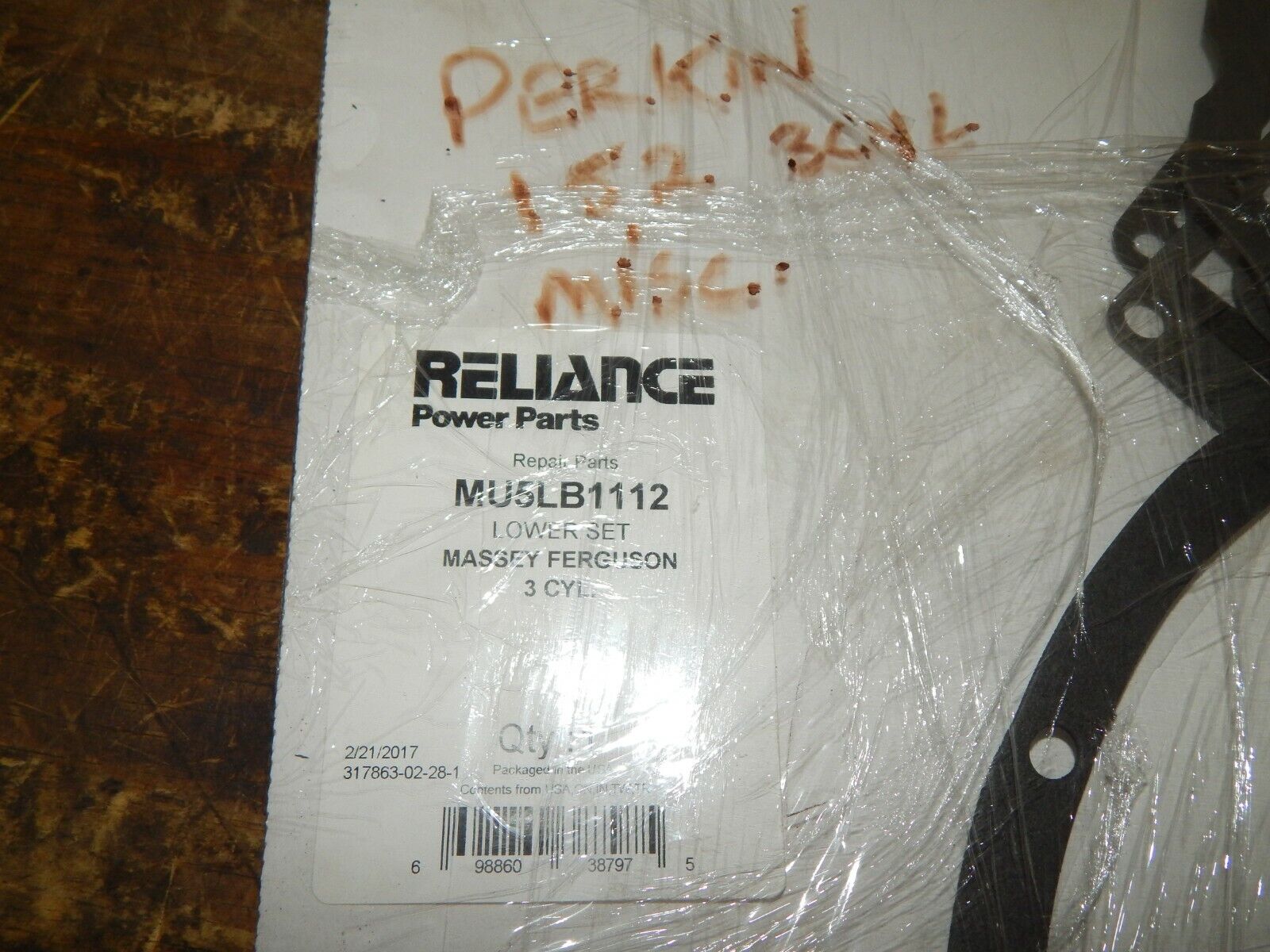 Reliance Conversion Gasket Set MU5LB1112 (Massey Ferguson/ Perkin 152 ...