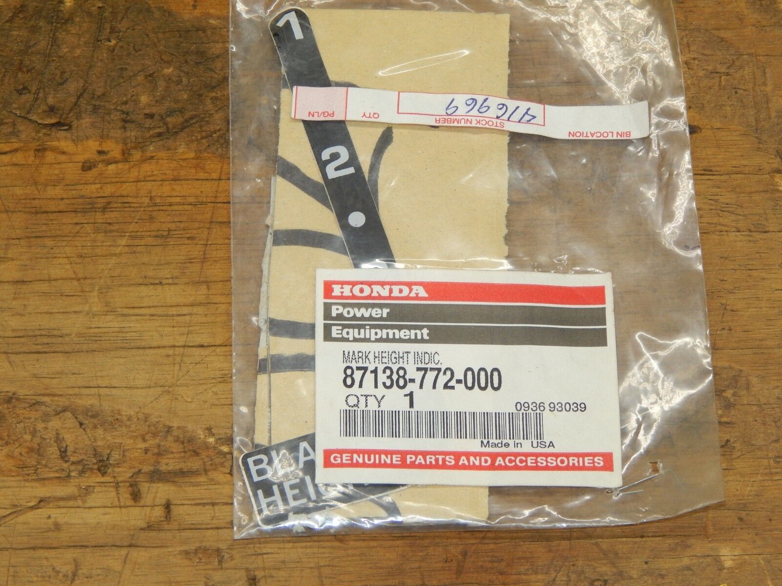 Honda OEM Height Sticker #87138-772-000 Qty.1-NEW – Adams Small Engine LLC
