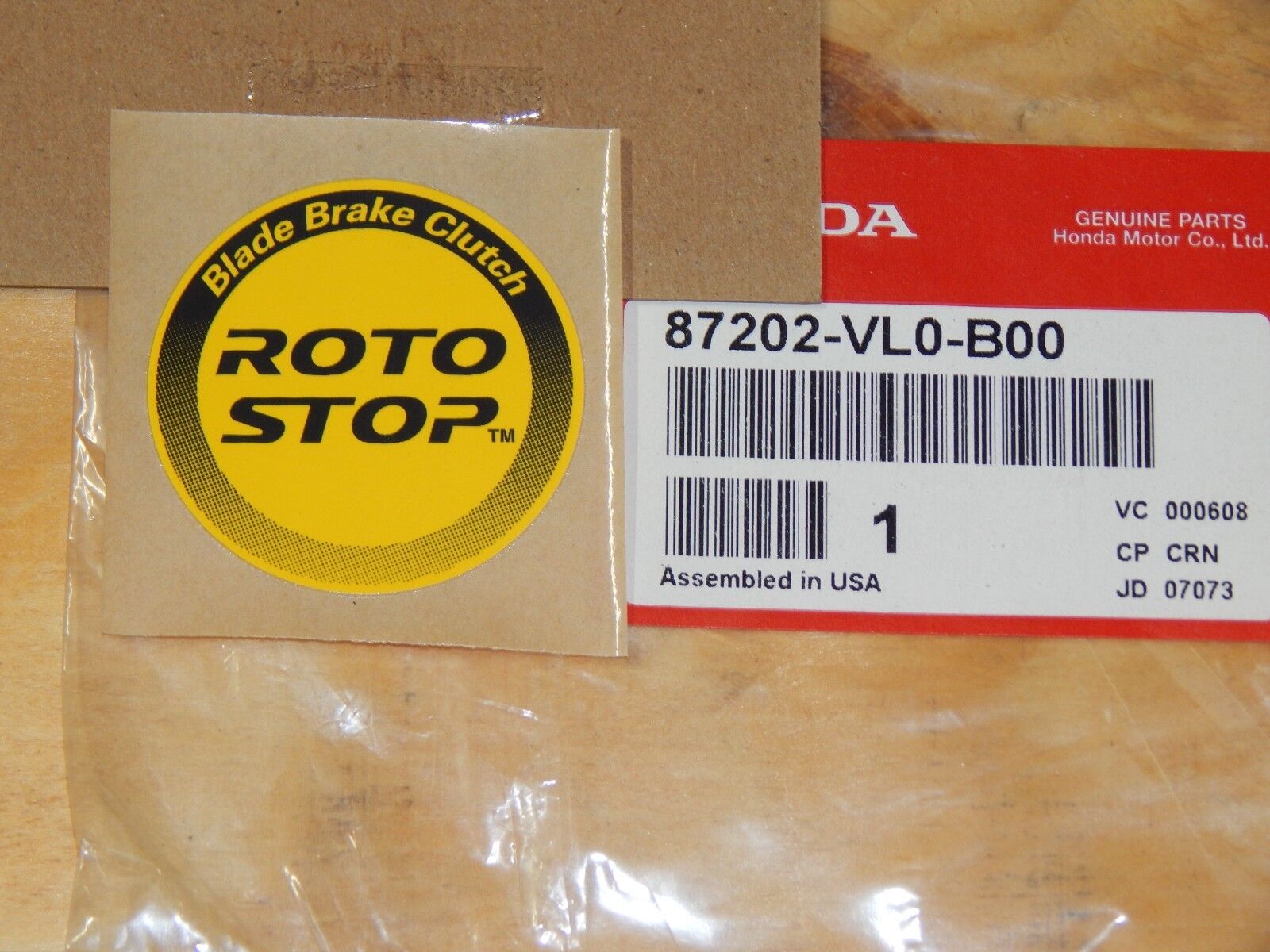 Honda OEM Roto-Stop Mark #87202-VL0-B00- QTY.1-NEW – Adams Small Engine LLC